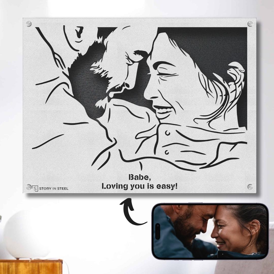 Wedding Anniversary Metal Portrait – Story In Steel