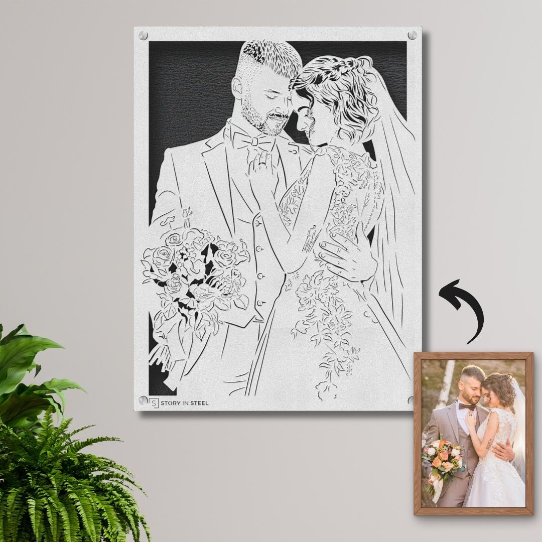 Wedding Anniversary Metal Portrait – Story In Steel