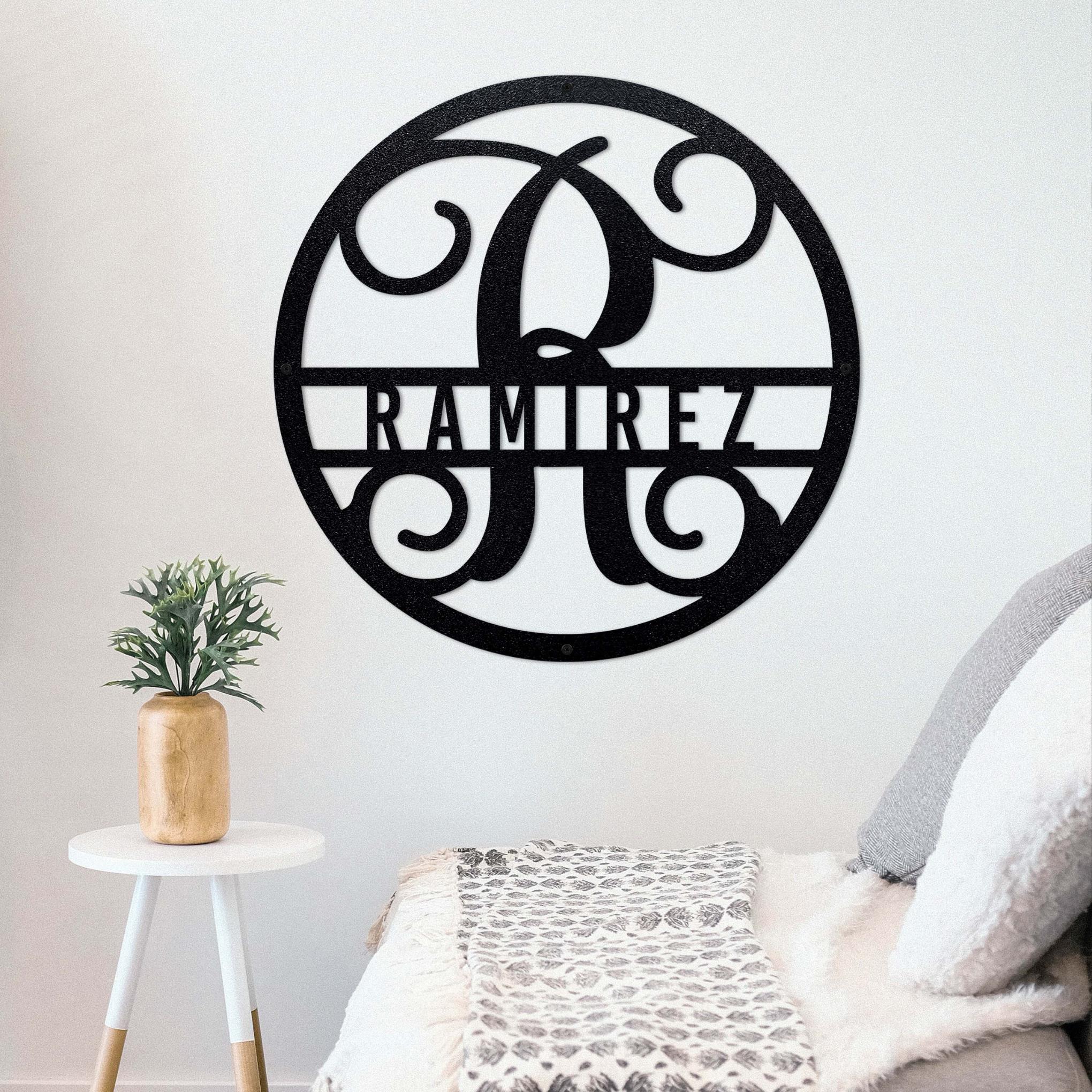 Circle Initial Split Letter Monogram – Story In Steel