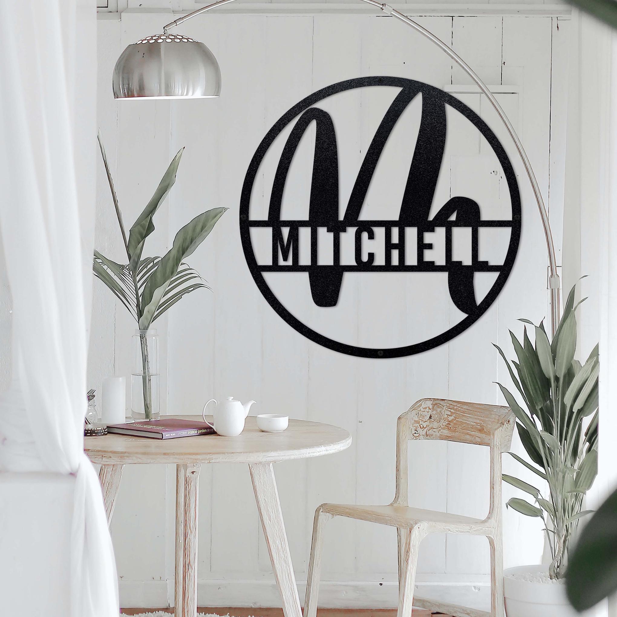 Curved circle Initial Monogram – Story In Steel