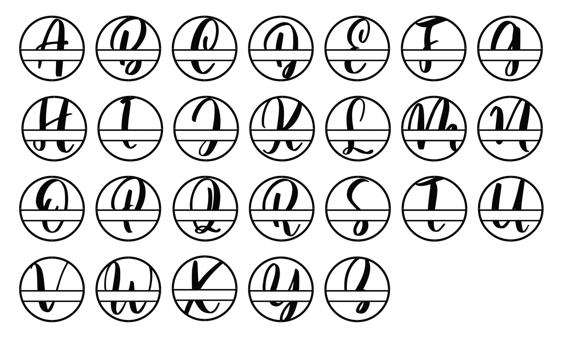 Curved circle Initial Monogram – Story In Steel