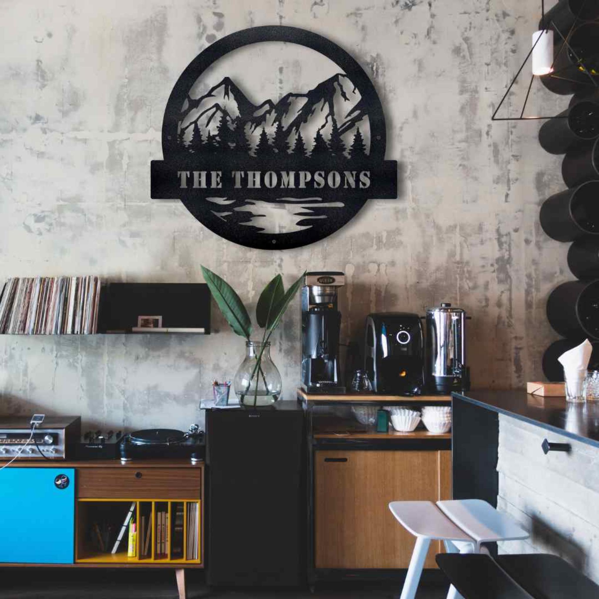 Personalized Mountains Monogram – Story In Steel