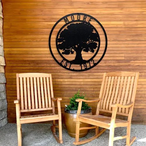 Personalized Oak Tree Monogram – Story In Steel