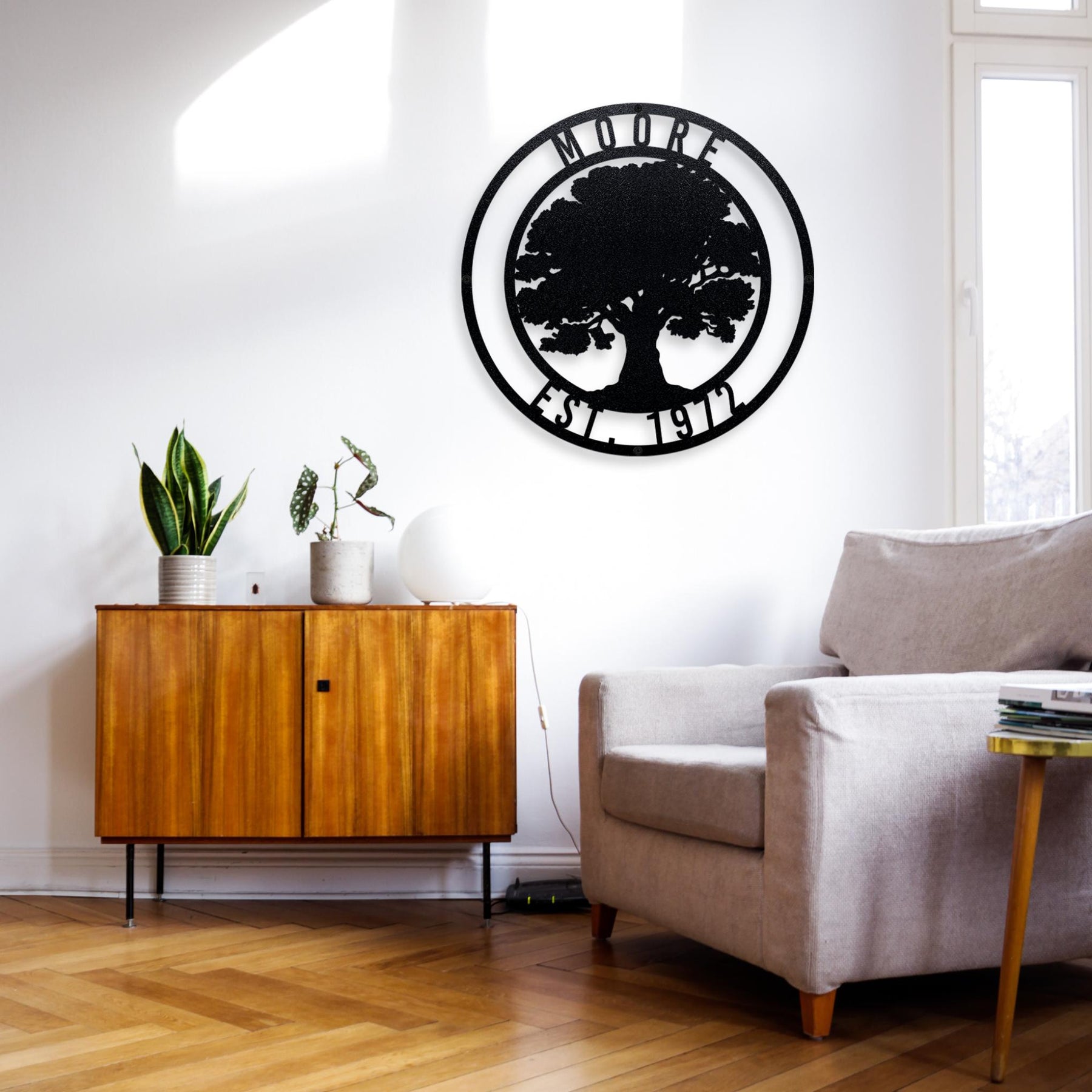 Personalized Oak Tree Monogram – Story In Steel