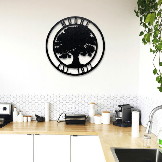 Personalized Oak Tree Monogram – Story In Steel