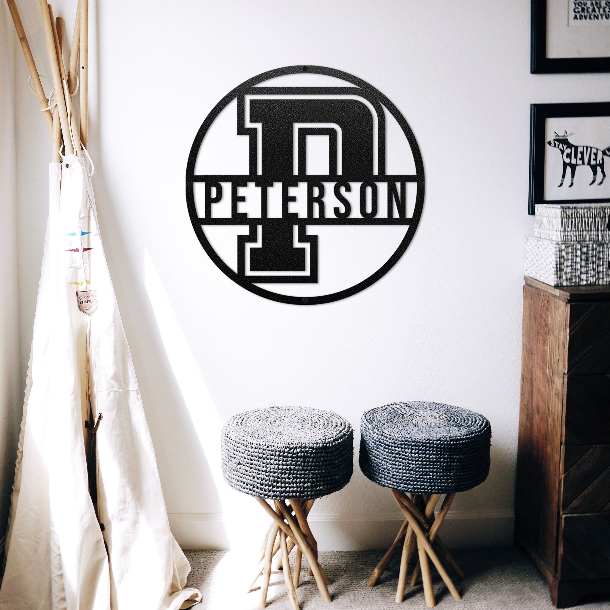 Varsity circle Initial Split Monogram – Story In Steel